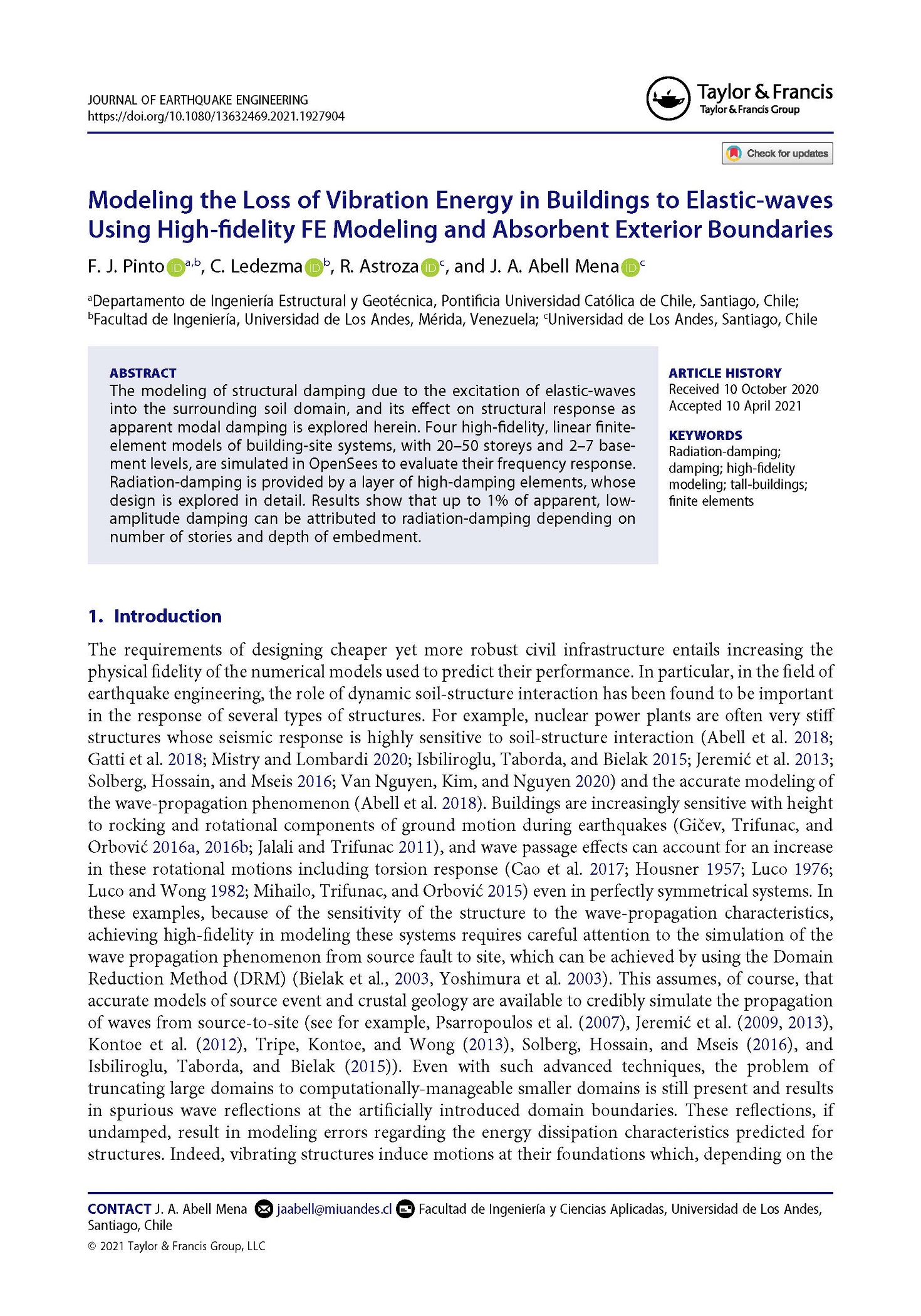 New article published in Journal of Earthquake Engineering - News ...
